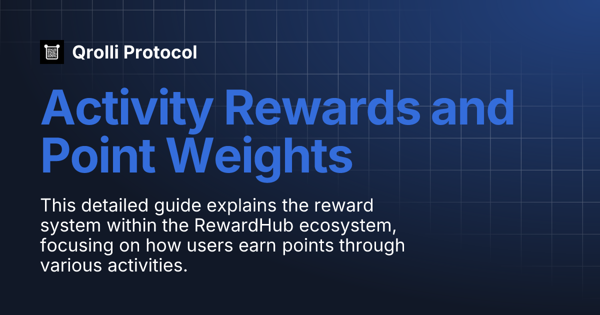 Activity Rewards and Point Weights | Qrolli Protocol